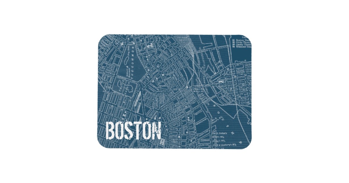 Graphic Map of Boston Magnet | Zazzle