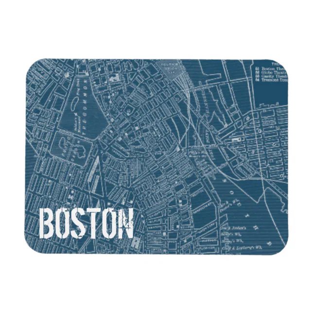 Graphic Map of Boston Magnet | Zazzle
