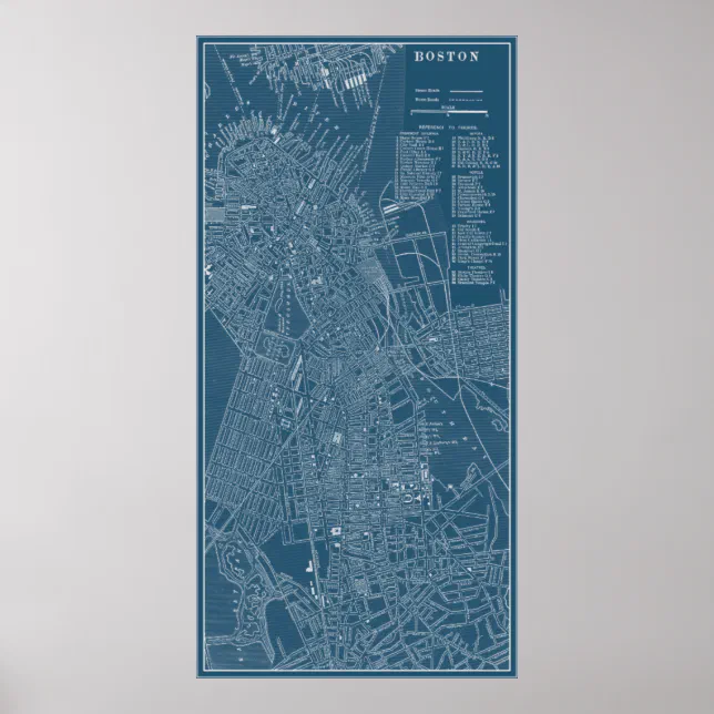 Graphic Map of Boston Poster | Zazzle