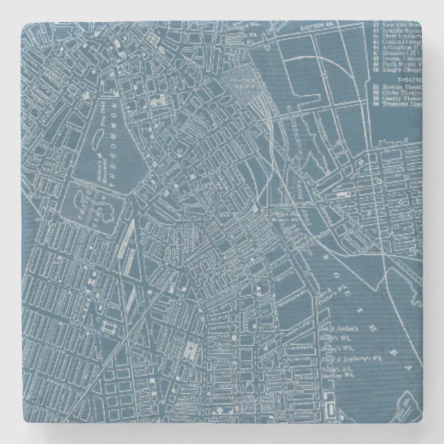 Graphic Map of Boston Stone Coaster | Zazzle