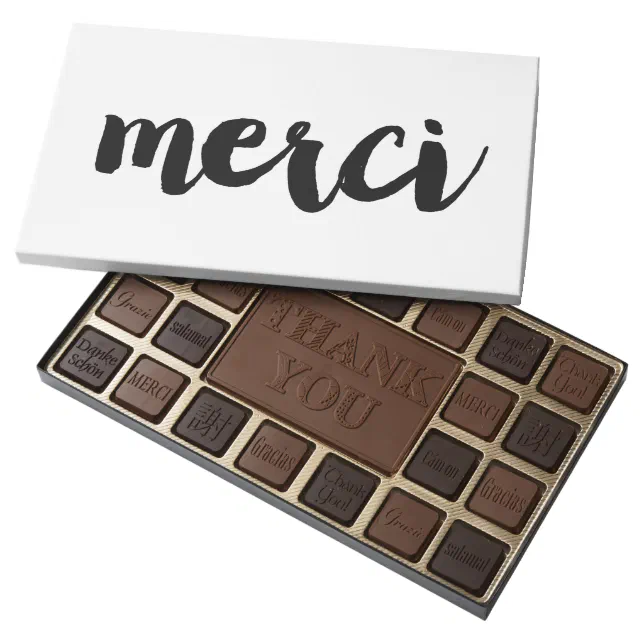 Graphic Merci Chocolate Box - Black & White | Zazzle