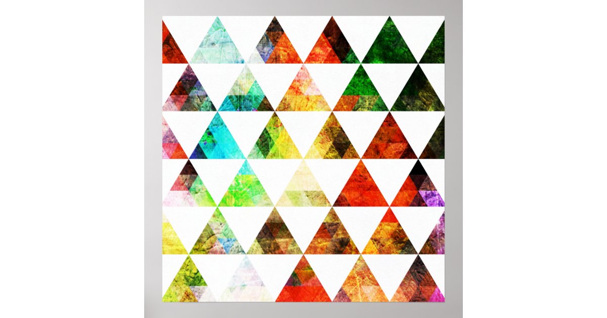 Graphic Painted Triangle Design Poster | Zazzle