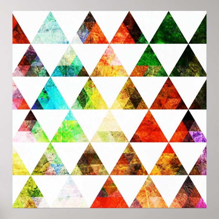 Graphic Painted Triangle Design Poster | Zazzle.com