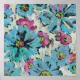 Graphic Pink and Blue Floral Poster | Zazzle