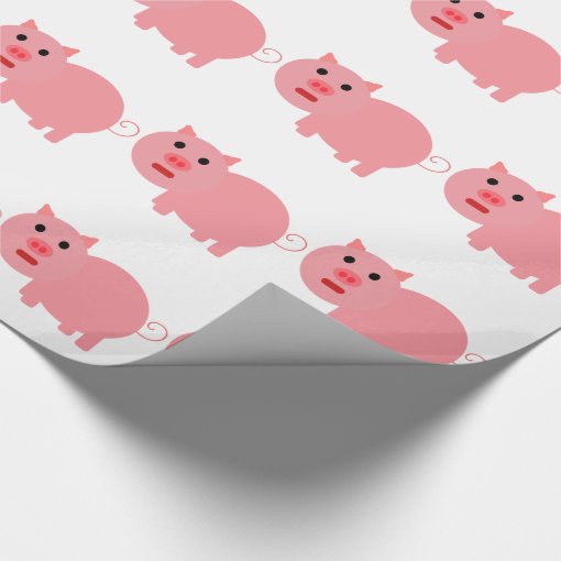 GRAPHIC PINK PIG PATTERN WRAPPING PAPER | Zazzle