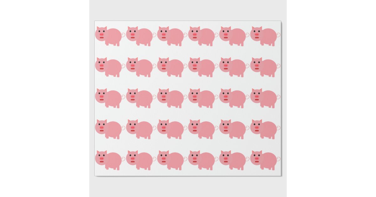 GRAPHIC PINK PIG PATTERN WRAPPING PAPER | Zazzle