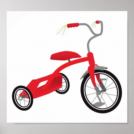 Graphic Red Tricycle Poster | Zazzle