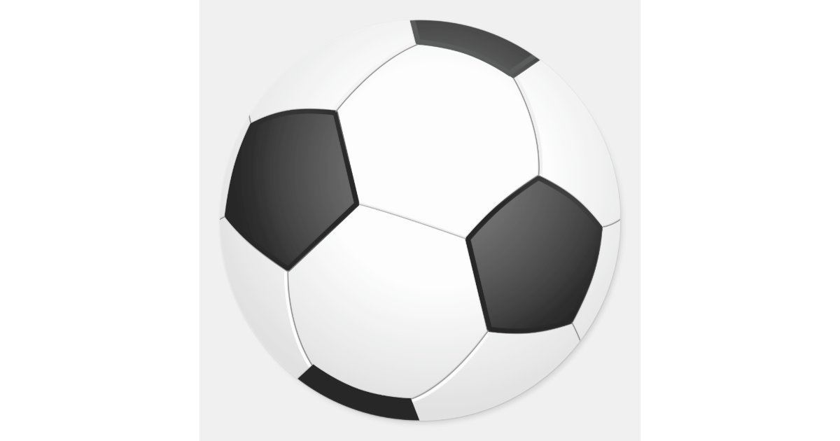 graphic soccer ball classic round sticker | Zazzle