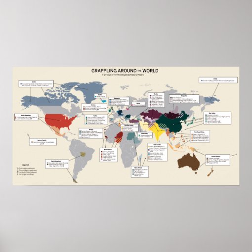 Grappling Around the World Poster | Zazzle