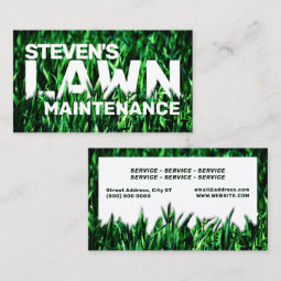 Grass cover lawn inspired business card | Zazzle