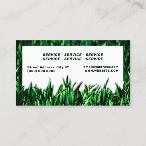 Grass cover lawn inspired business card | Zazzle