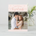 Grateful Beyond Words Wedding Photo Peach Thank You Card | Zazzle