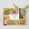 Grateful & Blessed Fall thanksgiving family photo Holiday Card | Zazzle