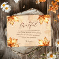 Grateful Elegant Modern Rustic Thanksgiving Holiday Card | Zazzle
