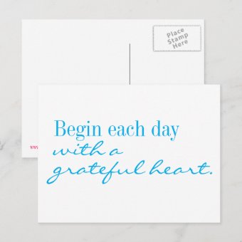Grateful Heart Motivational Postcard | Zazzle