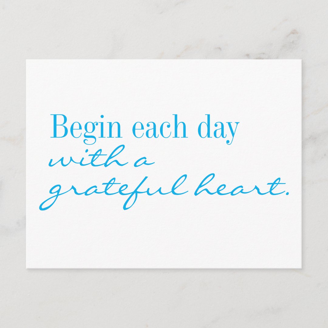 Grateful Heart Motivational Postcard | Zazzle
