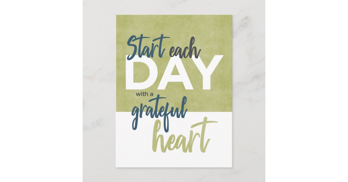 'Grateful heart' quote postcard | Zazzle