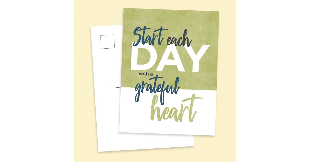 'Grateful heart' quote postcard | Zazzle