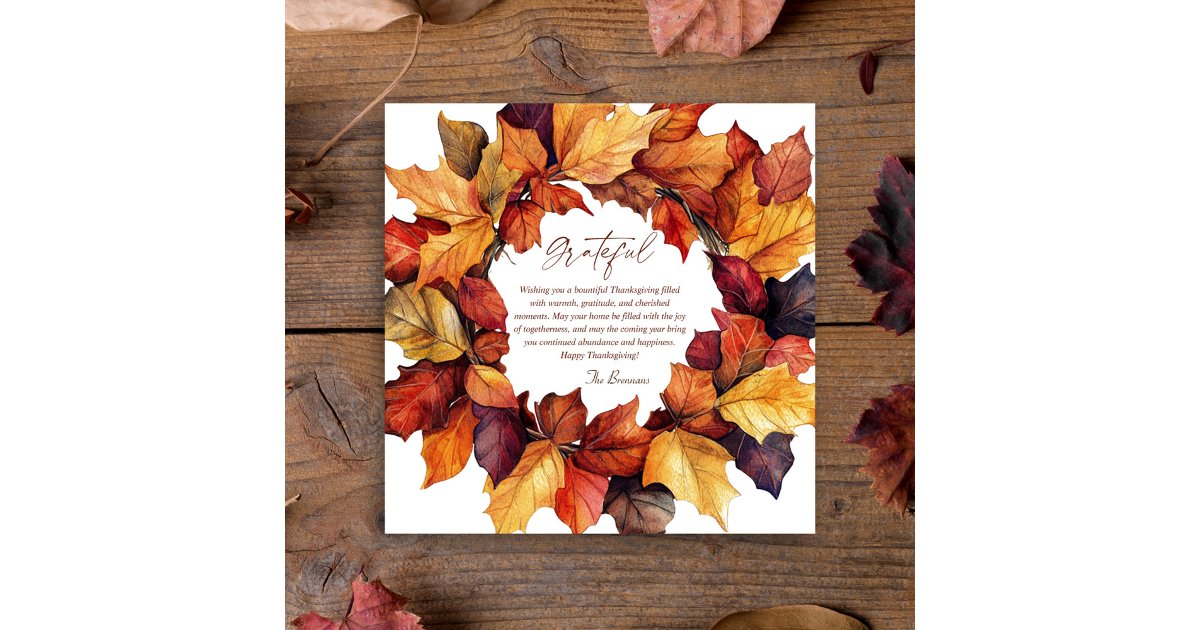Grateful Rustic Fall Wreath Thanksgiving Invitation | Zazzle