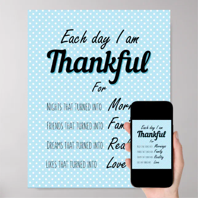 Gratitude and appreciation quote positive thinking poster | Zazzle