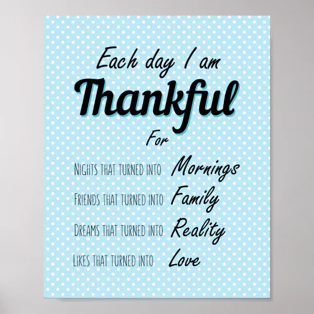 Gratitude and appreciation quote positive thinking poster | Zazzle