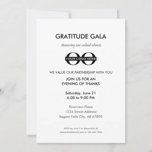 Gratitude Gala Client Appreciation Event Invitation | Zazzle