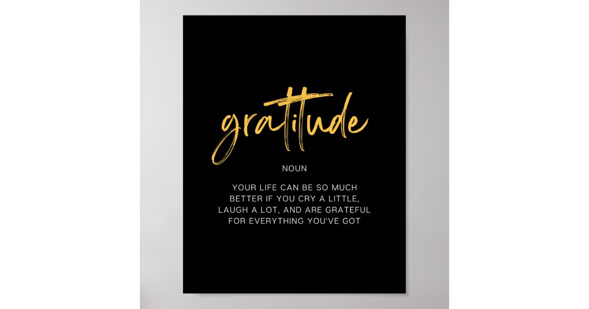 Gratitude Inspiring Quote Poster | Zazzle