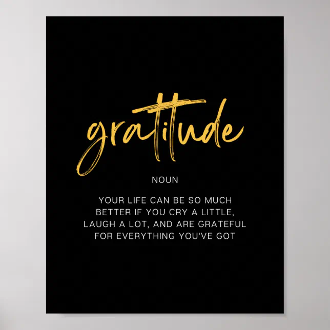 Gratitude Inspiring Quote Poster | Zazzle
