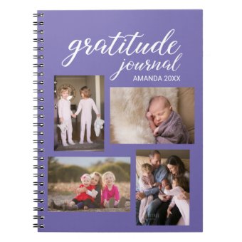 Gratitude Journal 4 Photo Collage on Lavender | Zazzle