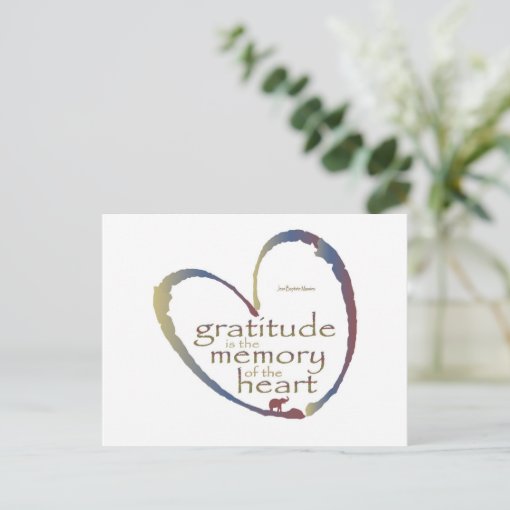 "Gratitude - memory of the heart" Postcard | Zazzle