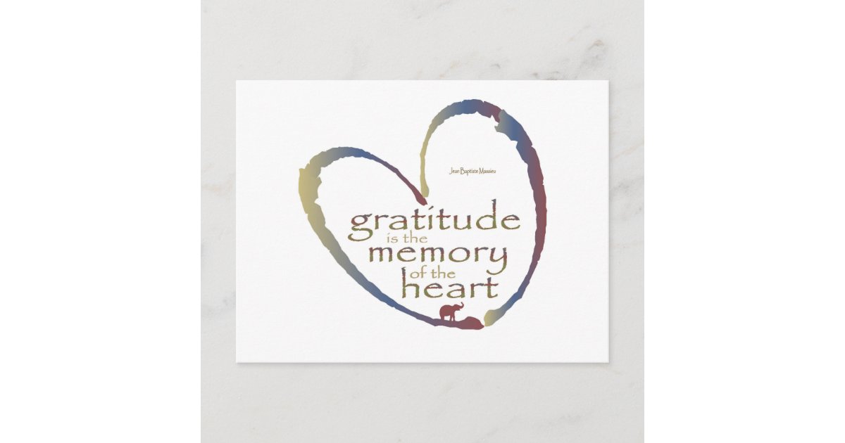 "Gratitude - memory of the heart" Postcard | Zazzle