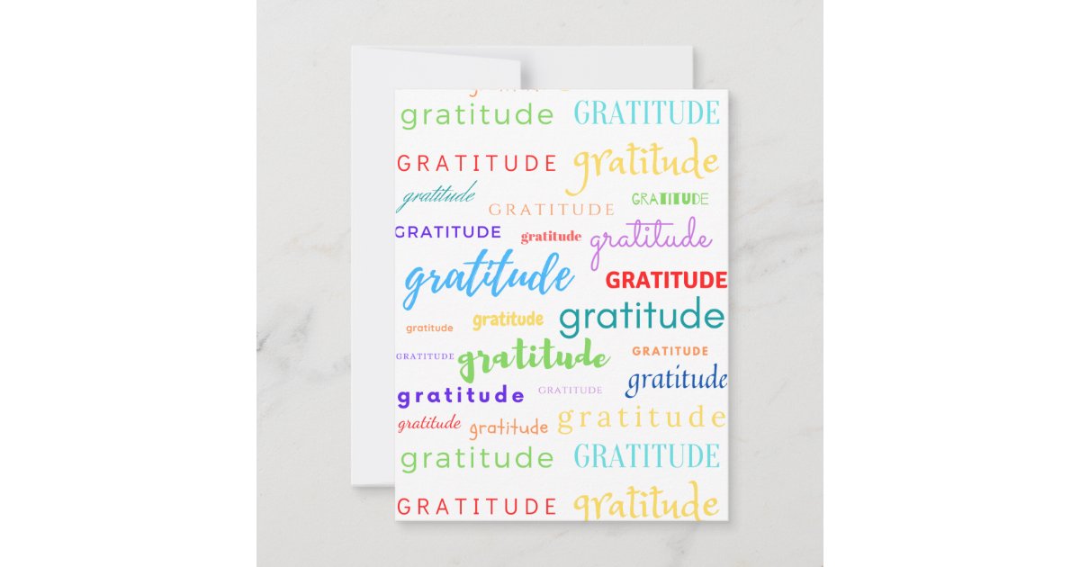 Gratitude Rainbow Collage Thank You Card | Zazzle