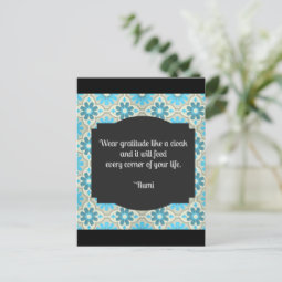 Gratitude Rumi Quote Postcard | Zazzle