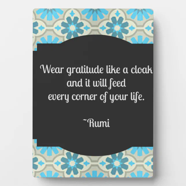 Gratitude Rumi Quote Tabletop Plaque | Zazzle