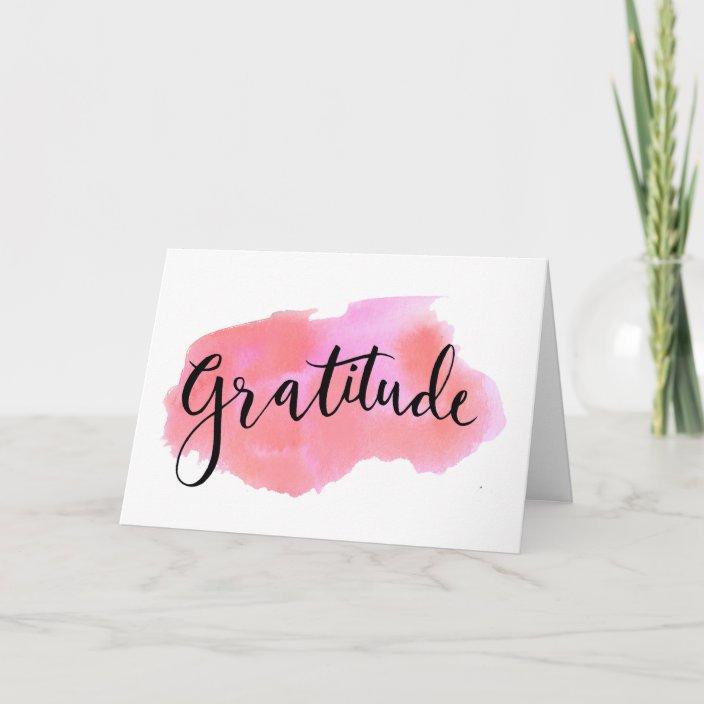 Gratitude watercolor calligraphy greeting card | Zazzle.com
