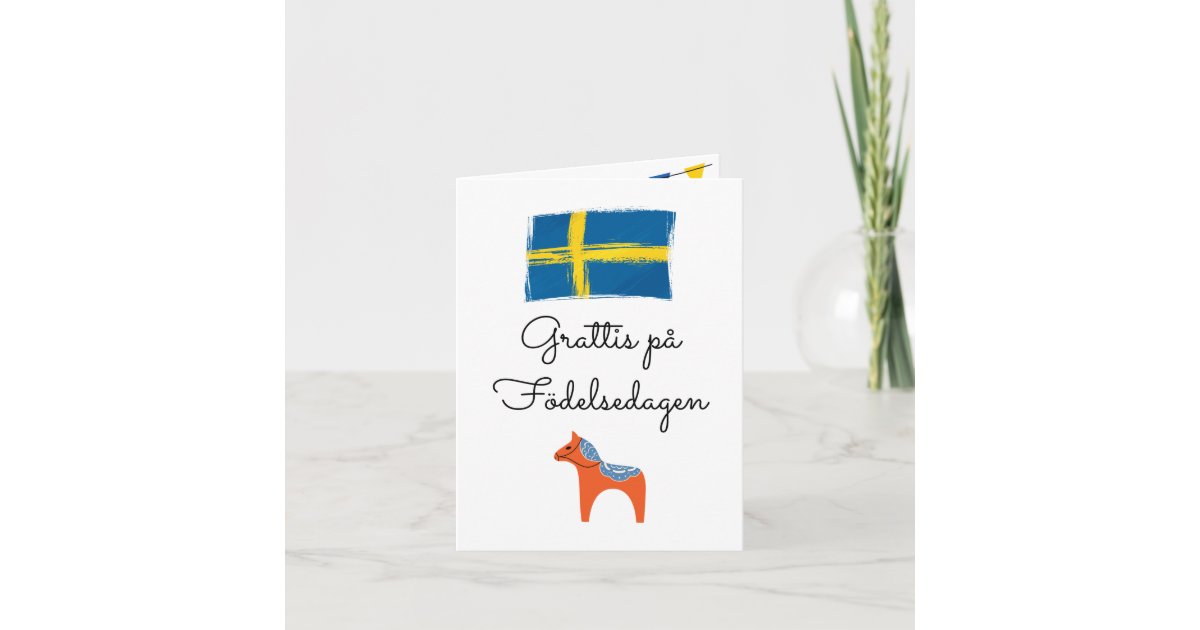 Grattis på födelsedagen Swedish birthday Card | Zazzle