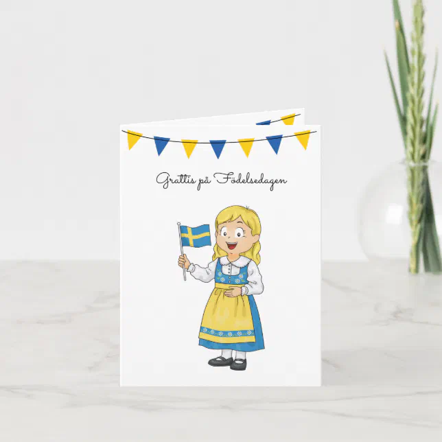 Grattis på Födelsedagen Swedish Birthday Card | Zazzle