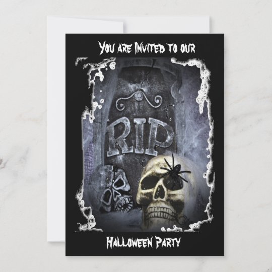Grave Marker and Skull Invitation | Zazzle.com