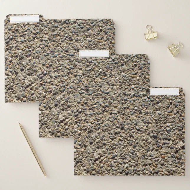 Gravel and Sand Realistic Texture Photo File Folder | Zazzle