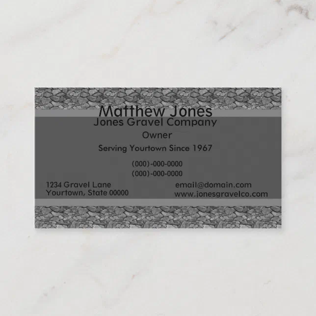 Gravel Business Card | Zazzle