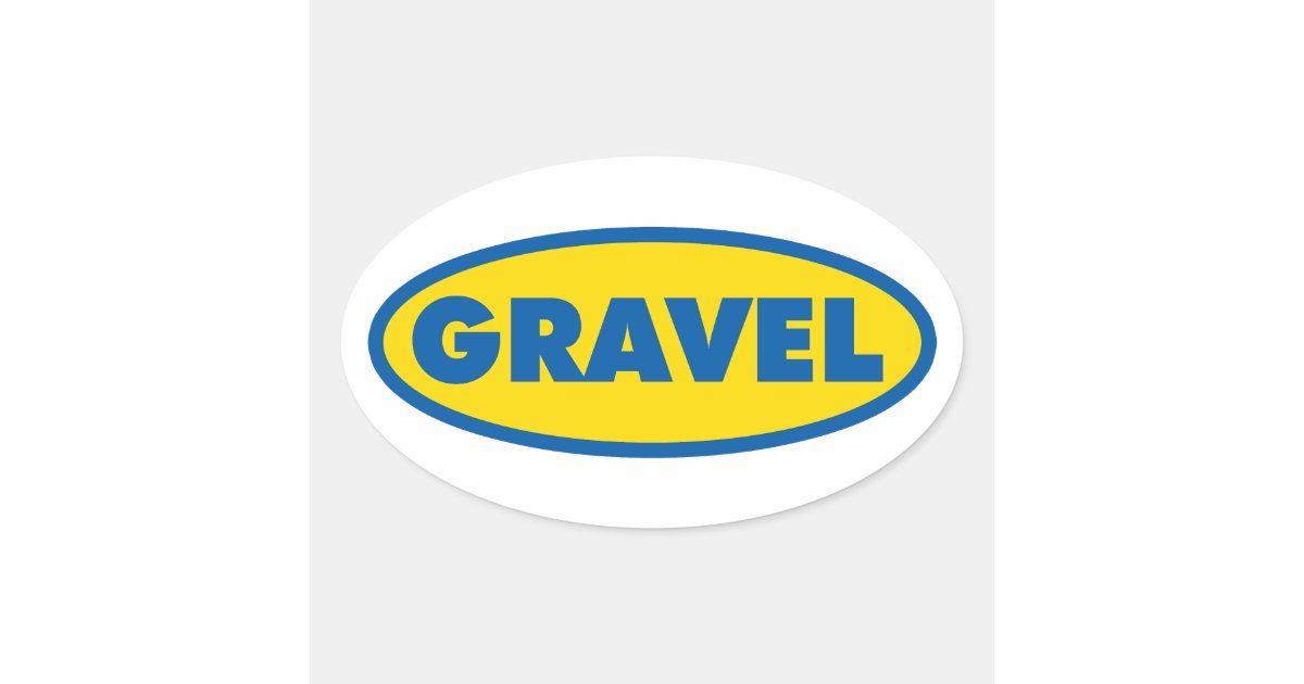 Gravel Cycling Yellow Logo Oval Sticker | Zazzle