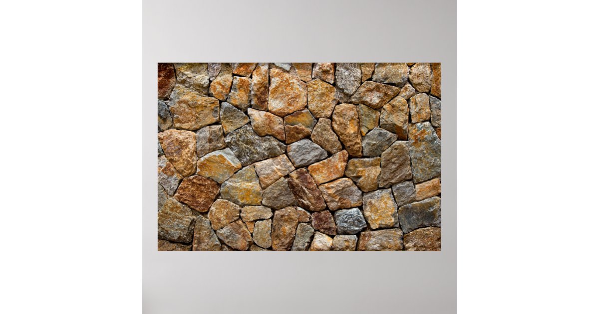 Gravel small stone wall poster | Zazzle