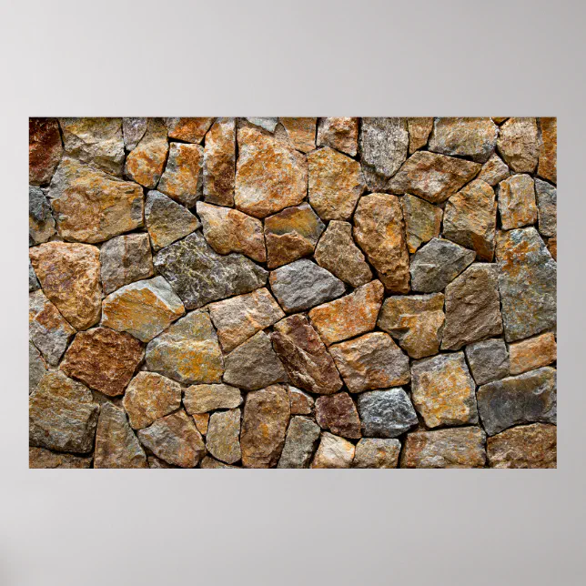 Gravel small stone wall poster | Zazzle