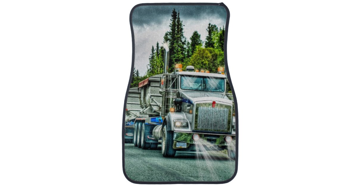 Gravel Truck, Lorry Trucker's Big Rig Car Floor Mat | Zazzle