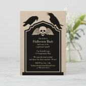 Gravestone Kraft Paper Halloween Party Invitation | Zazzle