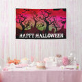 Graveyard black, red, olive green Halloween Banner | Zazzle