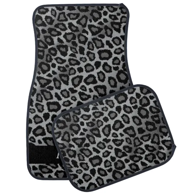 Gray and Black Leopard Animal Pattern Car Mat | Zazzle