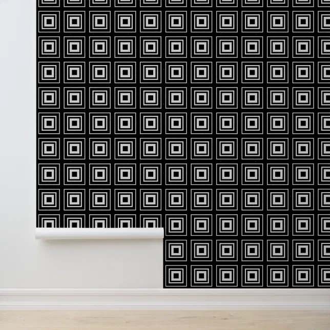 Gray and Black Square Shape - BG Changeable Wallpaper | Zazzle