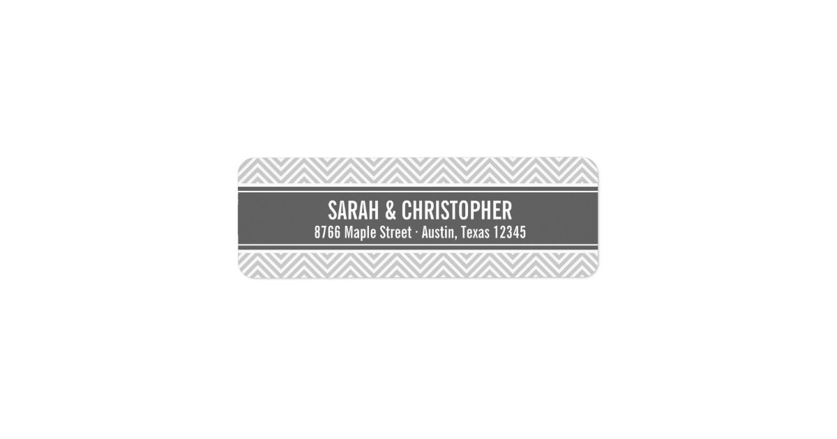Gray and Charcoal Modern Chevron Label | Zazzle