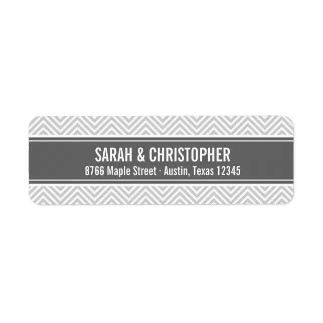 Gray and Charcoal Modern Chevron Label | Zazzle